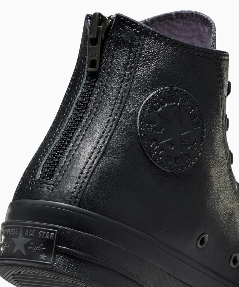 Converse Chuck 70 Leather Zipper Heel Sneakers High Shoes Black A08159C ...