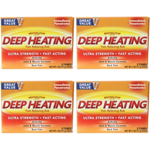 4 Pack Mentholatum Ultra Strength Deep Heating Pain Relieving Rub 2x2Oz ...