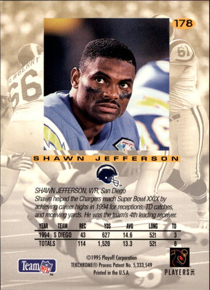 1995 Absolute Football Card #178 Shawn Jefferson | eBay