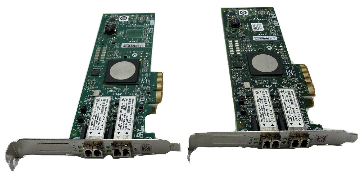 (LOT OF 2) Emulex LPE11002 FC 4GB 2-Port PCIE HBA Card FC1110406 ...