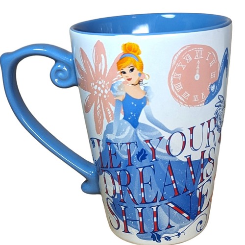 Disney Store USA Princess Cinderella Coffee Mug Tea Cup Authentic Blue ...