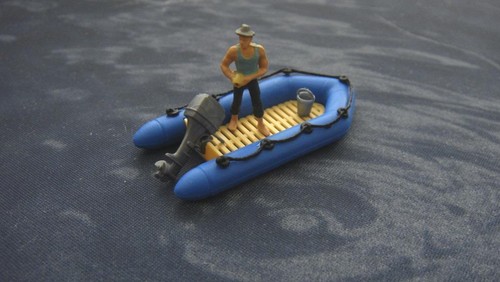 Preiser HO 10687 Fisherman in Raft or Dinghy Figures for sale online | eBay