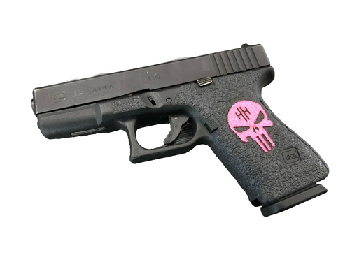 HANDLEITGRIPS Texture Rubber Gun Grip Tape Pink SKULL KIT for Glock 19/ ...