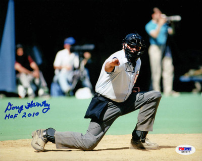 Doug Harvey SIGNED 8x10 Photo + HOF 2010 NL WS Umpire PSA/DNA ...