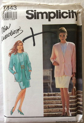 Simplicity 7443 UNCUT Misses Size 4 6 8 10 12 Blouse Skirt Lined Jacket ...