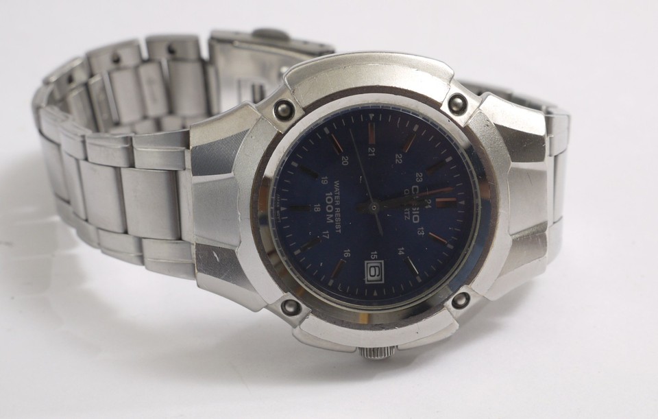 Casio Men's Quartz Analog Watch MTP3036 Vintage Blue Dial Stainless ...