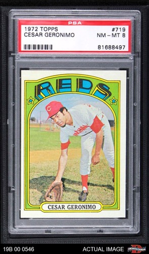 1972 Topps #719 Cesar Geronimo Reds PSA 8 - NM/MT | eBay