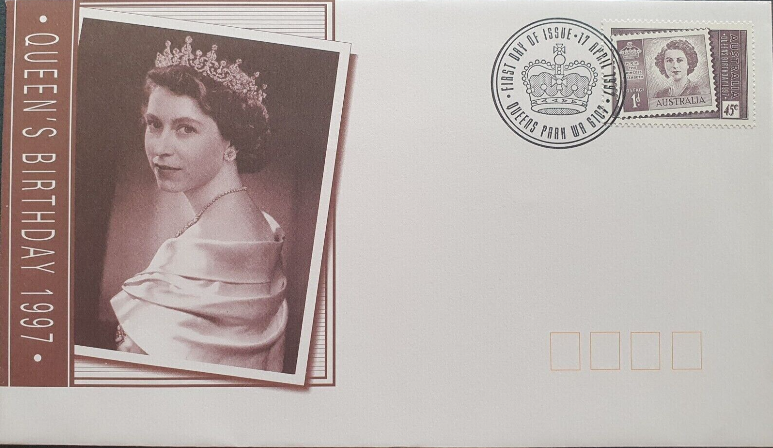 Australia 1997 - Queen's (Elizabeth II) Birthday PM Queens Park WA 6107 ...