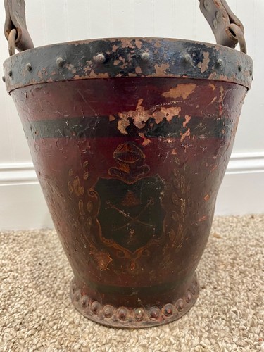 Vintage English Leather Fire Bucket Pail | eBay