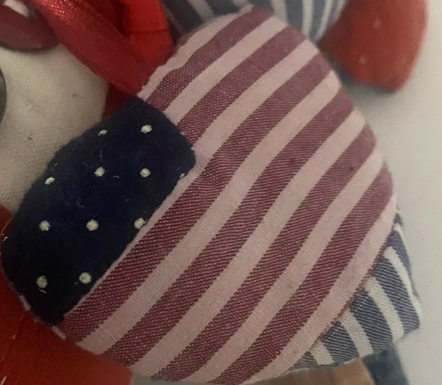 Teddy Bear Plush Soft Toy USA Flag July Fourth 4th Heart Red White Blue ...