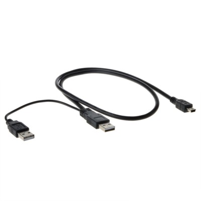 USB Dual Power Y Shape 2x Type A - Mini B Cable Lead Cord for Hard ...