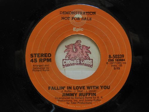Promo! Jimmy Ruffin – Fallin' In Love With You / Instrumental, 45 RPM ...