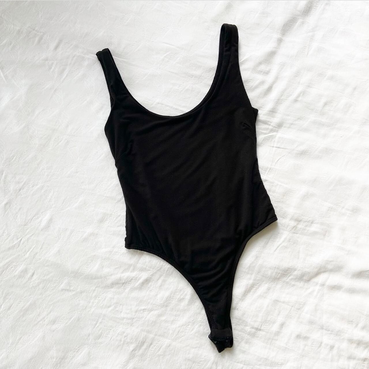 Black Bodycon Thong Bodysuit - Gem