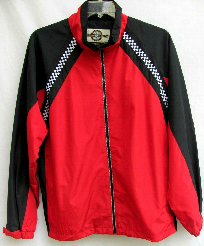 NORTH END..RACING STYLE..RED & BLACK..WINDBREAKER..JACKET.MEN .sz LARGE ...