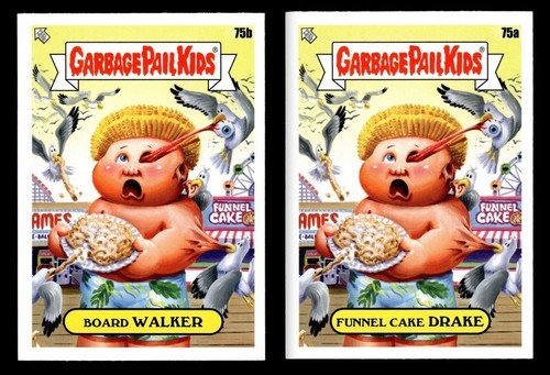 GPK Garbage Pail Kids 75a Funnel Cake DRAKE & 75b Board WALKER Set Food ...