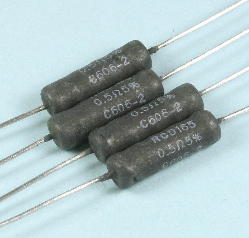5pcs RCD Resistor, .5 ohm, 6 watt, 5% Tolerance, 165 7.5mmX25mm | eBay
