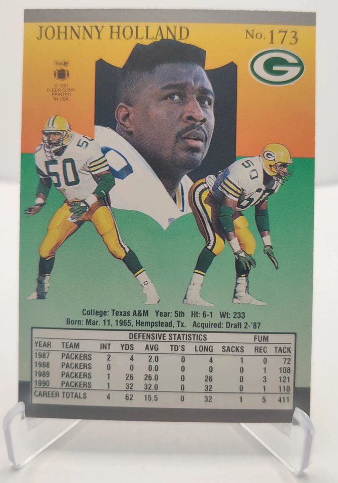 1991 Fleer Ultra Football card #173 Johnny Holland Green Bay Packers | eBay