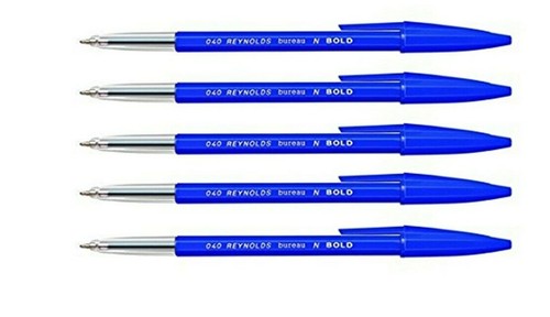 Reynolds 040 Bold Ball Pen Blue Ink with 1.0mm Laser India | Ubuy