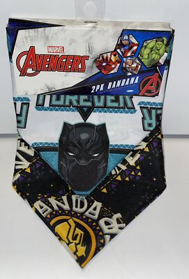 NEW Marvel Avengers 2pk Bandana 17.5” x 17.5” Wakanda Forever & Black ...
