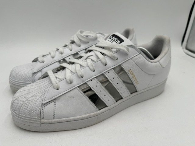 ADIDAS MEN'S SUPERSTAR SHOES SNEAKERS TRANSPARENT STRIPES WHITE SIZE 13