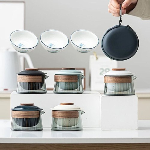 Tea Making Teapot Kit Portable Storage Bag Teaware Supplies Tea Cup Set ...