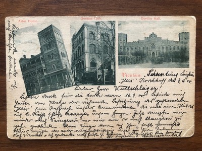 CHINA OLD POSTCARD ASTOR HOUSE GERMAN CLUB GORDON HALL TIENTSIN TO ...