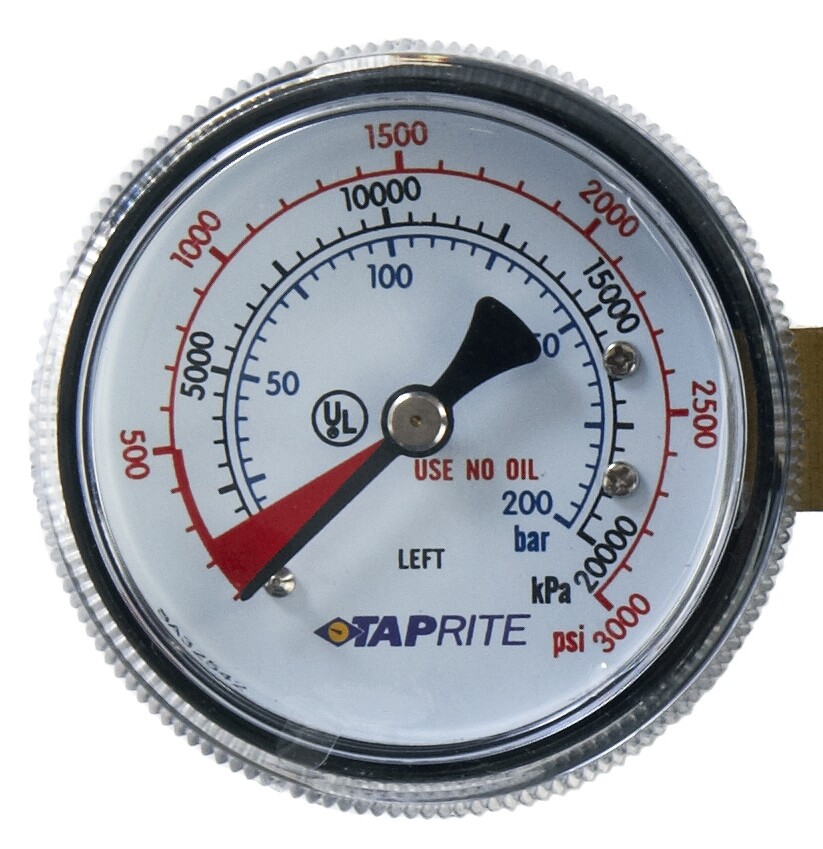 Taprite Dual Gauge Nitrogen Regulator Solid Brass Body Built-In Safety ...