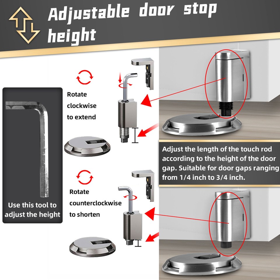 Heavy Duty Magnetic Door Stopper Mechanical Door Stop Adjustable Door ...