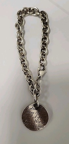 TIFFANY & CO NOTES FIFTH AVE ROUND TAG STERLING SILVER BRACELET | eBay