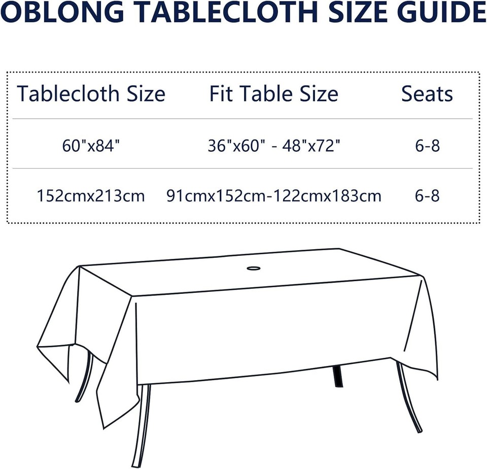 Outdoor Tablecloth 60x84 inch Rectangle Table Cloth with Umbrella Hole ...
