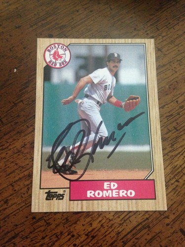 Ed Romero Autographed Baseball Card 1987 Boston Red Sox | eBay