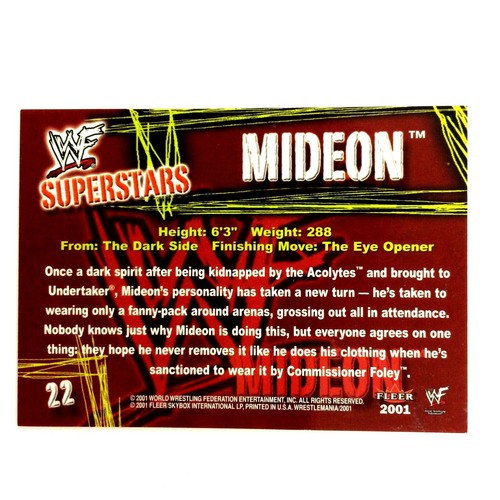 2001 Fleer WWF Wrestlemania - #22 Mideon for sale online | eBay
