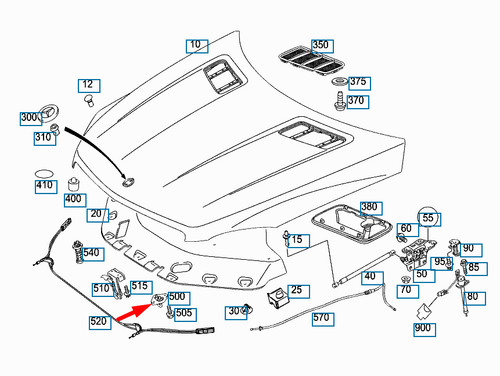 NEW MERCEDES-BENZ GL-CLASS X166 BONNET SAFETY LATCH A2048800460 OEM | eBay