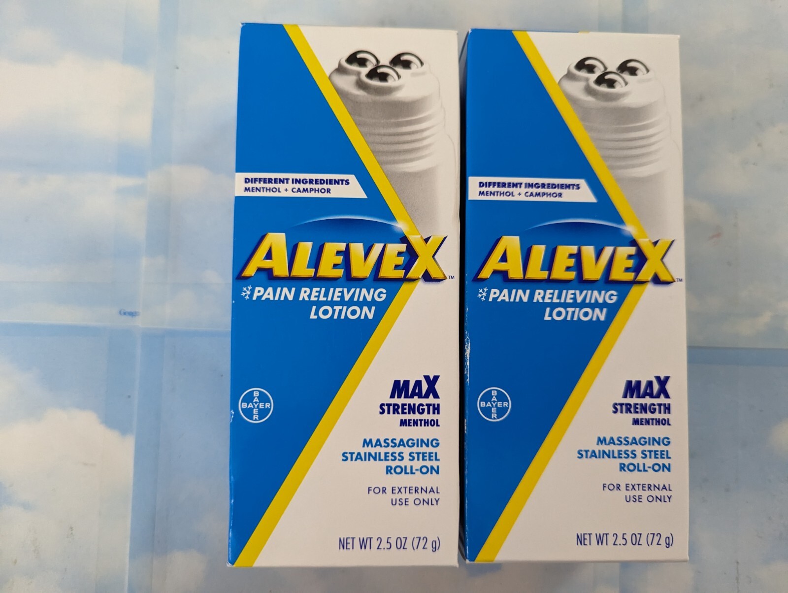 LOT (2) ALEVE X PAIN RELIEVING LOTION MAX STRENGTH MASSAGING ROLL-ON 2. ...