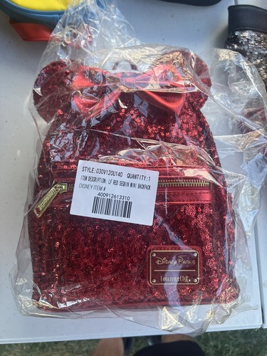 Disney Parks Loungefly Minnie Mouse Pirate REDD Red Sequined Mini ...