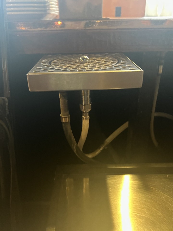 Stainless Steel Brass Finish Bar Beer Glass Rinser rinse Drip Tray WE ...