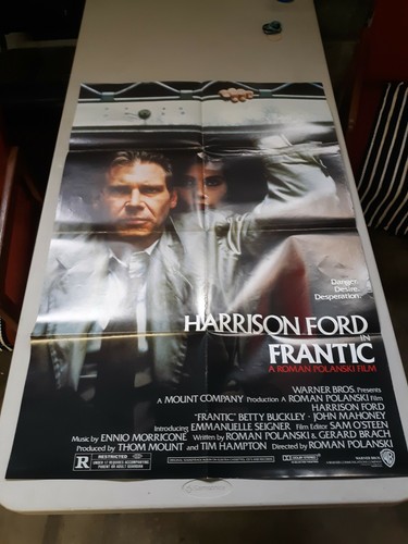 "Frantic" Original Movie Poster 27x40 D/S (1988) Folded Harrison Ford S ...