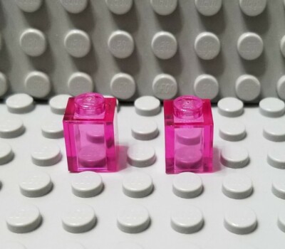 LEGO New Lot of 2 Translucent Pink 1x1 Brick Pieces | eBay
