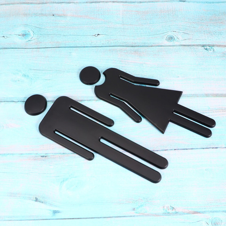 Toilet Signs Sticker Adhesive Backed Modern Men Women Restroom Sign | eBay
