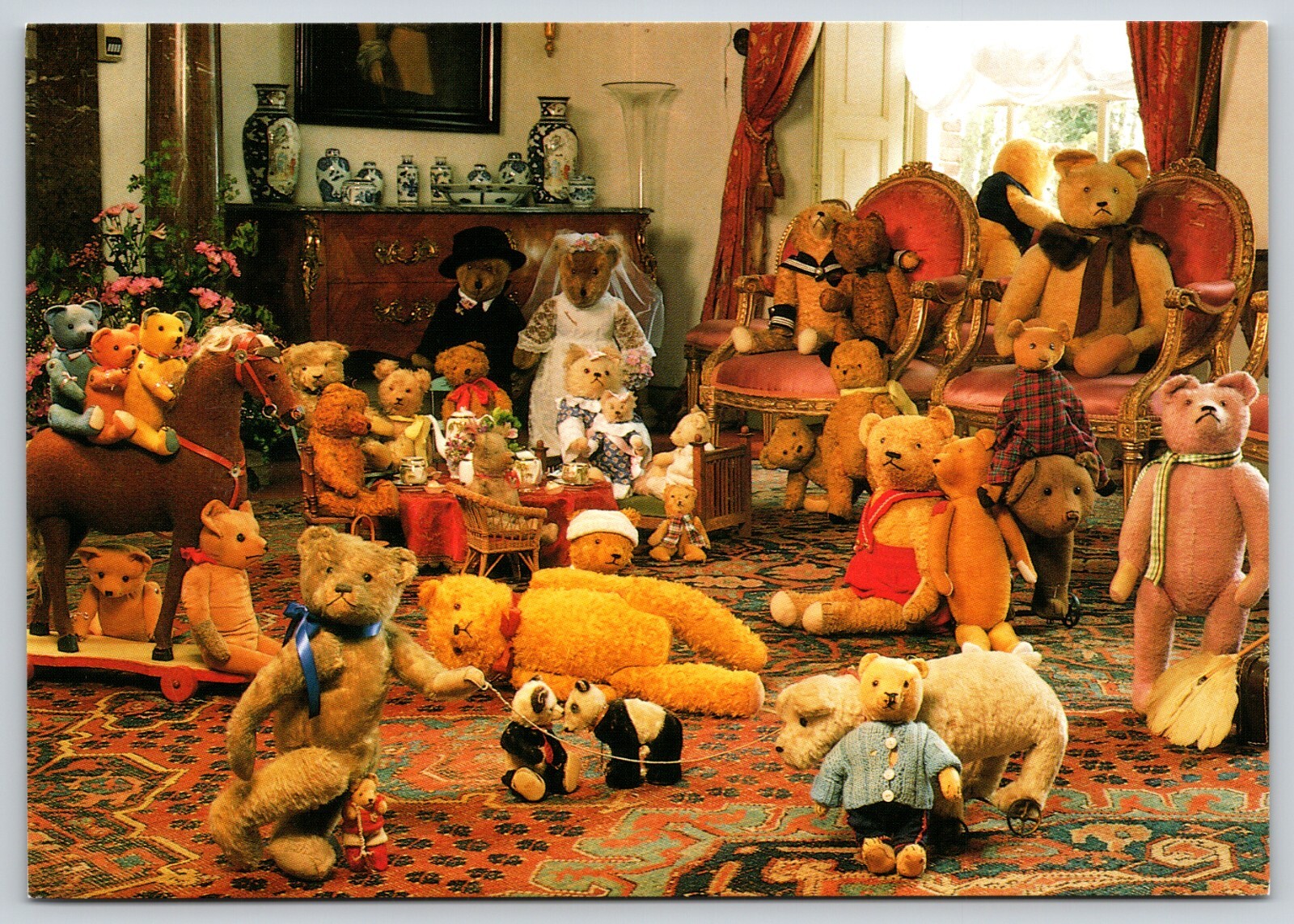 Postcard Victorian Teddy Bear Scene Mirja de Vries #12 1991 Art ...