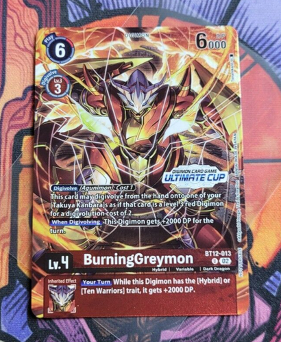 BurningGreymon Ultimate Cup 2024 Tournament Promo Prize BT12-013 ...