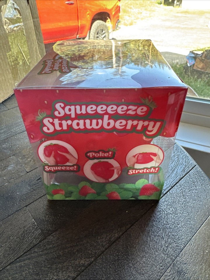 Squeeezy Jumbo Squeeeeze Tik Tok Viral Strawberry Squishy Toy Sensory ...