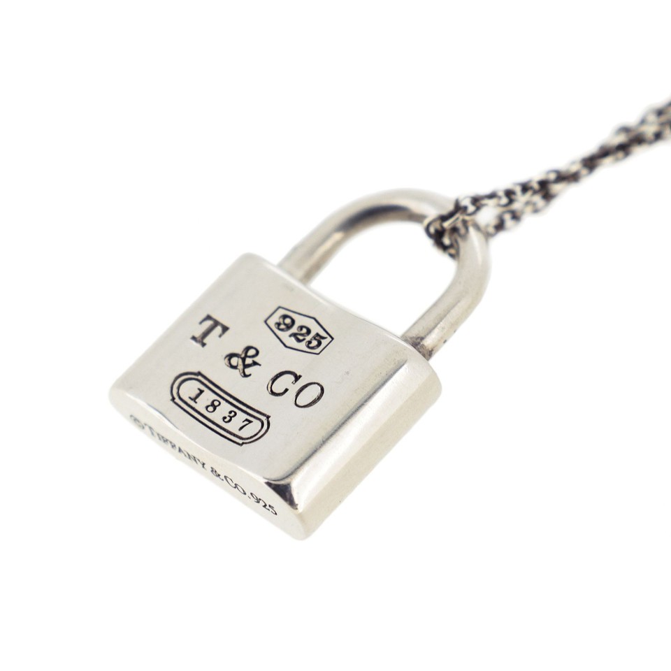 Tiffany & Co. Padlock Pendant Necklace Sterling Silver 1837 Authentic ...