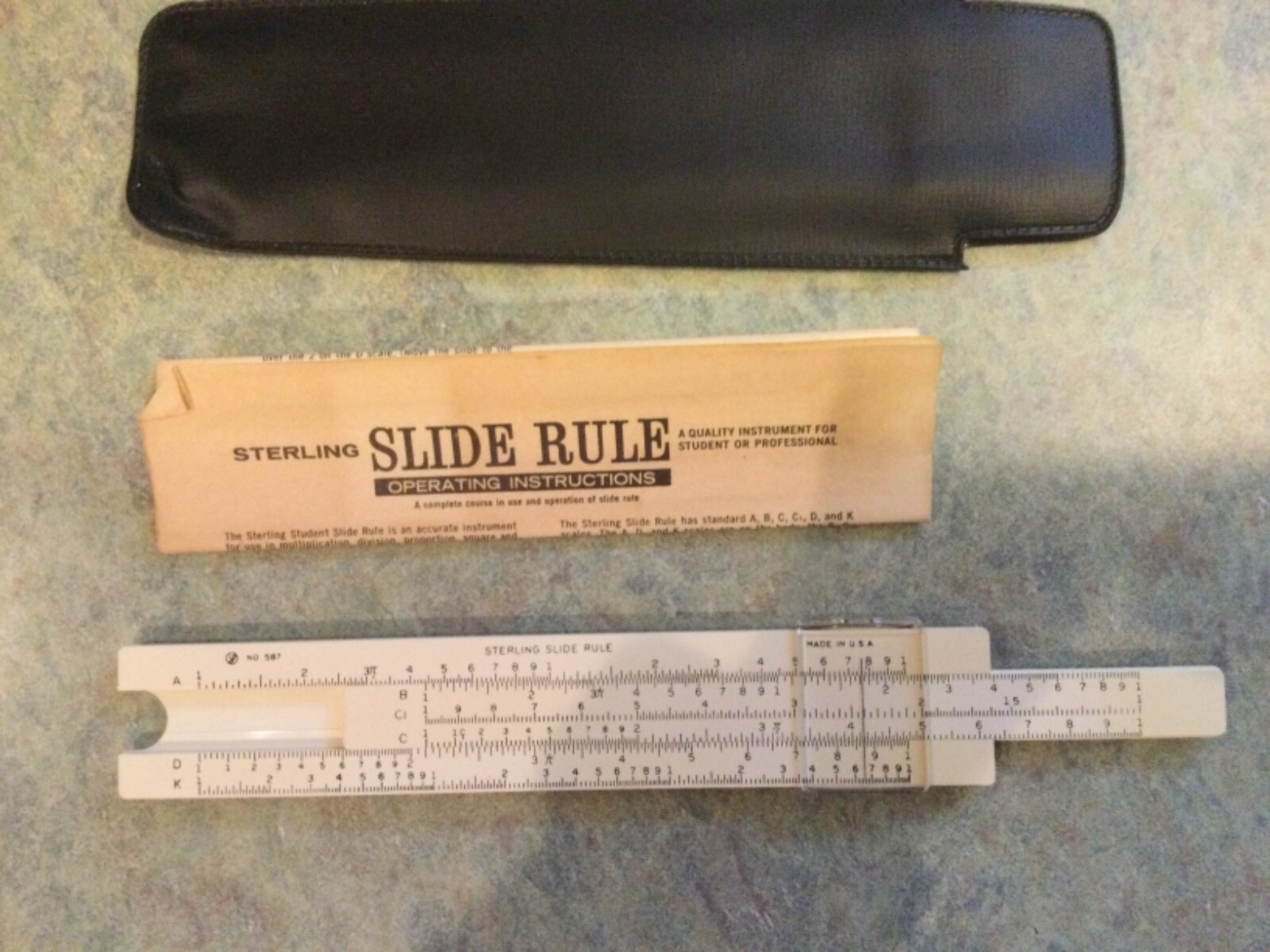 VINTAGE ASCO STERLING SLIDE RULE# 587 WITH CASE AND INSTRUCTIONS | eBay