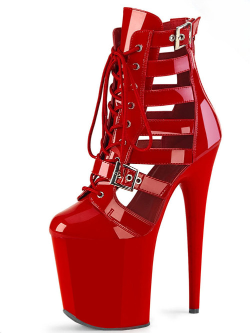 20cm Style New Lace Up Platform Ankle Boots Punk 6Inch Dancer Gladiator ...