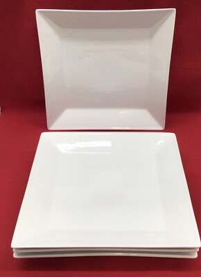 CELLAR WHITEWARE SET OF 4 DINNER Plates 11" MACY'S OVEN SAFE UP TO 450 ...