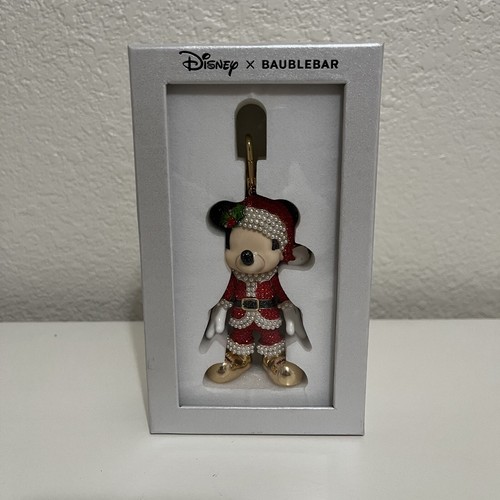 Disney x Baublebar Mickey Mouse Santa Claus Bag Purse Charm Keychain ...