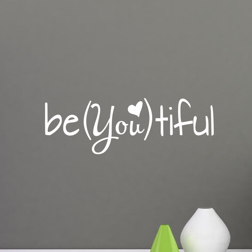 BE YOU TIFUL Quote Vinyl Wall Decal Lettering Decor Sticker Nursery ...