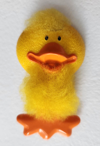 Avon PIN Easter Vintage DUCK LUV A DUCKY Fuzzy 1973 Brooch Jewelry MINT ...