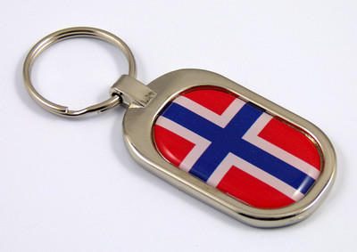 Norway Flag Key Chain metal chrome plated keychain key fob keyfob ...